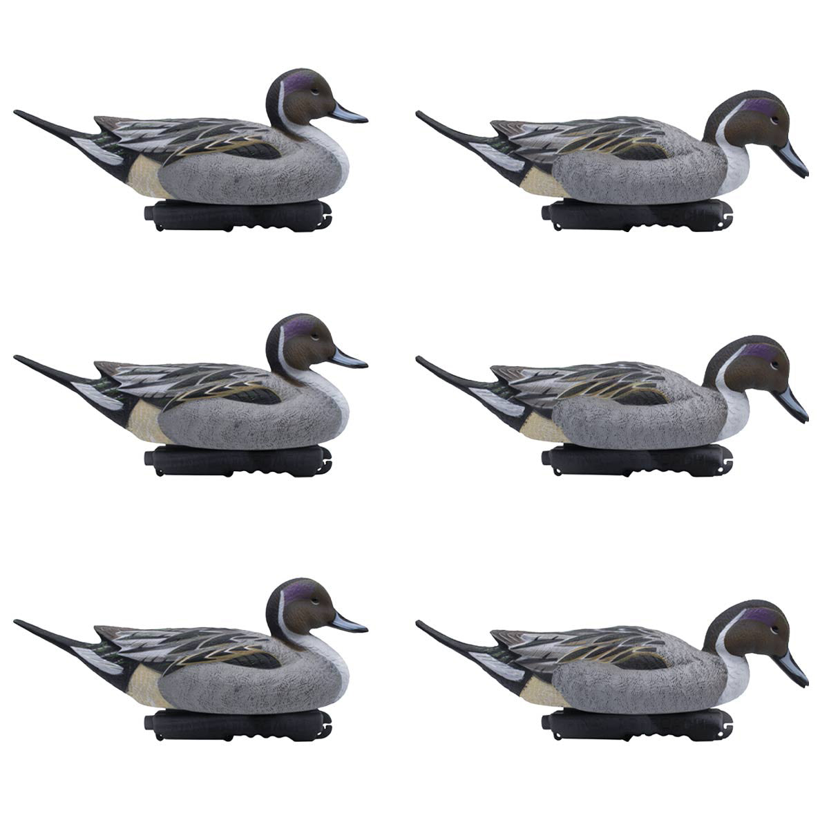 Flocked Floating Black Duck Feeder 6 PAck - Floating Black Duck Decoys ...